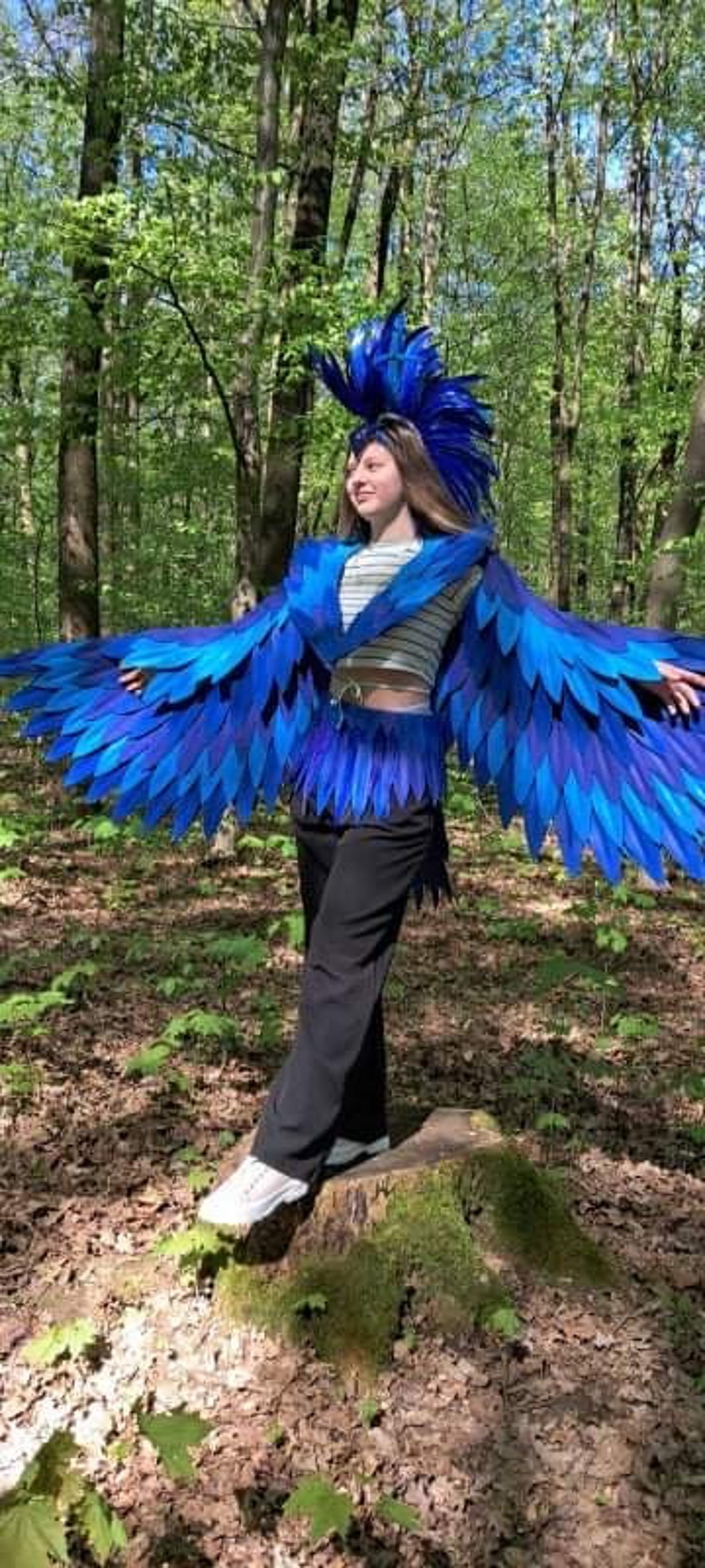 Blue and Light Blue Parrot Costume Wings | Colorful Movable Angel Wings ...