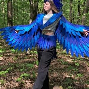 Blue and Light Blue Parrot Costume Wings | Colorful Movable Angel Wings ...