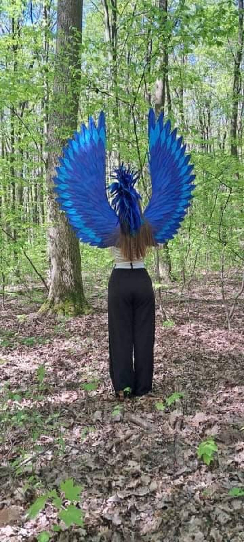 Blue and Light Blue Parrot Costume Wings | Colorful Movable Angel Wings ...