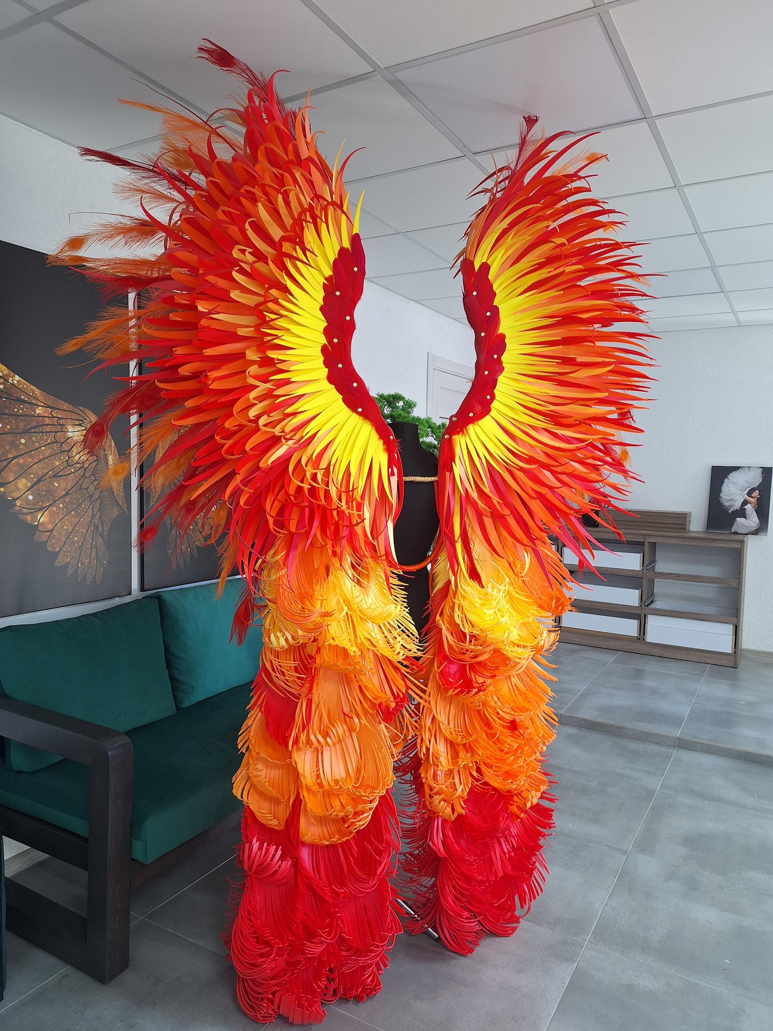 Colourful Carnival Costumes Women - Extra Large Rainbow Wings Cosplay ...