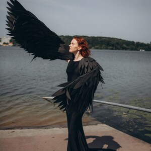 Black Harpy Costume Wings for Arms Moveable Black Wings Cosplay ...