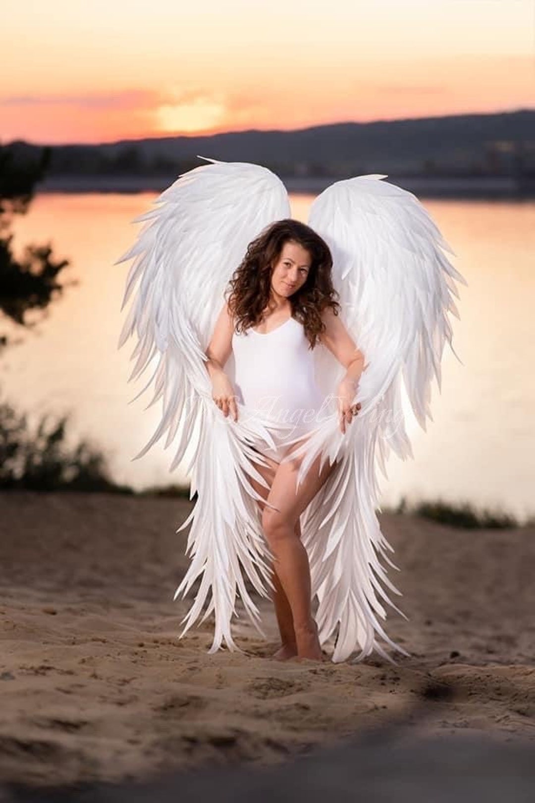 Fluffy White Angel Wings, Big Angel Wings for Photo Shoot Women's and Men's, Extra Large White ...