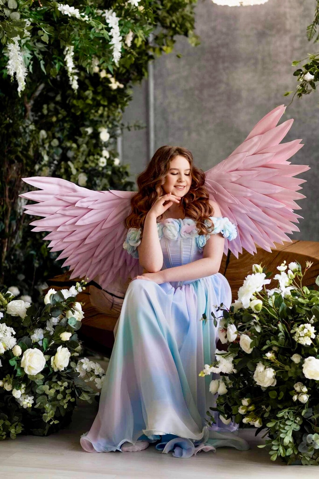 Light Pink Angel Wings | Small Pink Angel Costume | Pink Wings for ...