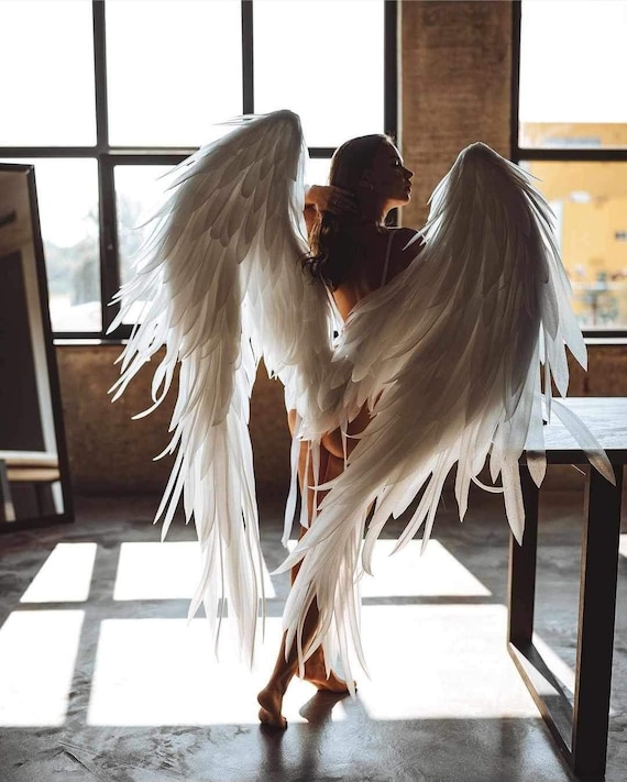 White Angel Wings White Wings Costume Big Angel Wings for Photo Shoot Women s and Men s Extra Large White Wings Etsy