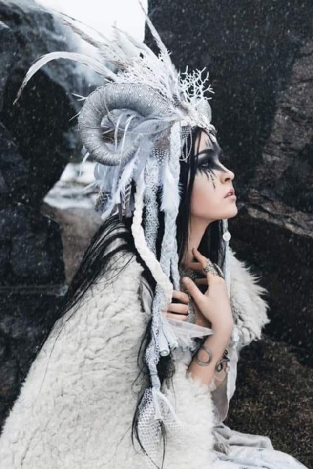 Skull Crown, Witch Headdress With Horns - Gothic Headpiece for Costume ...