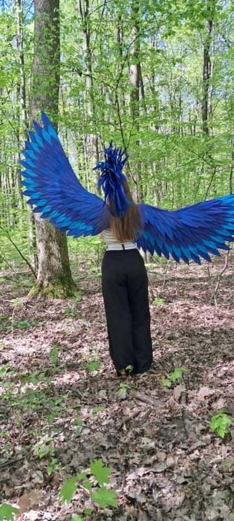 Blue and Light Blue Parrot Costume Wings | Colorful Movable Angel Wings ...