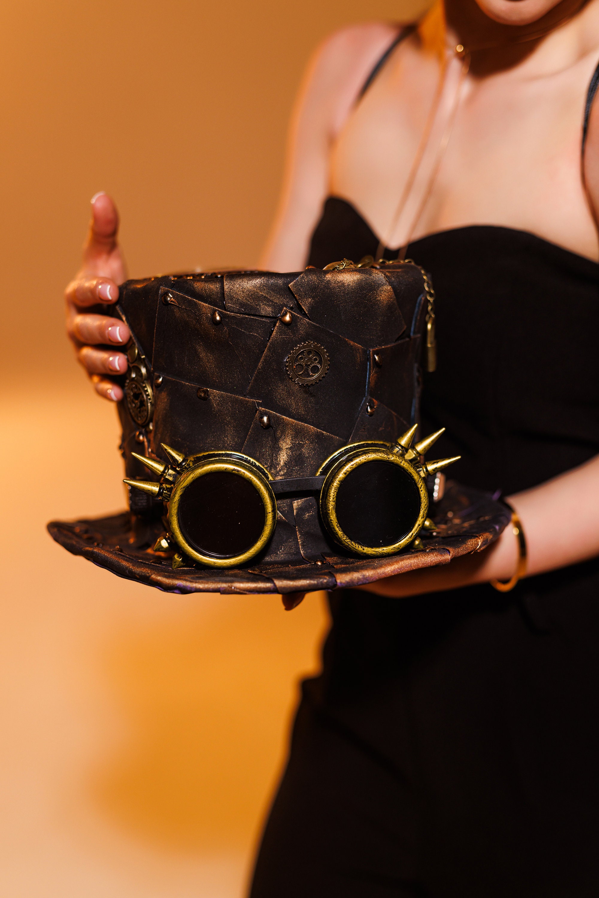 Steampunk Top Hat With Goggles for Halloween, Party, Cosplay ...