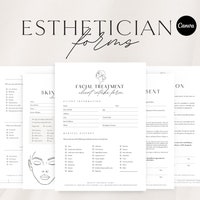 Simple Client Intake Form and Client Self-assessment for Estheticians PRINTABLE & DOWNLOADABLE ...