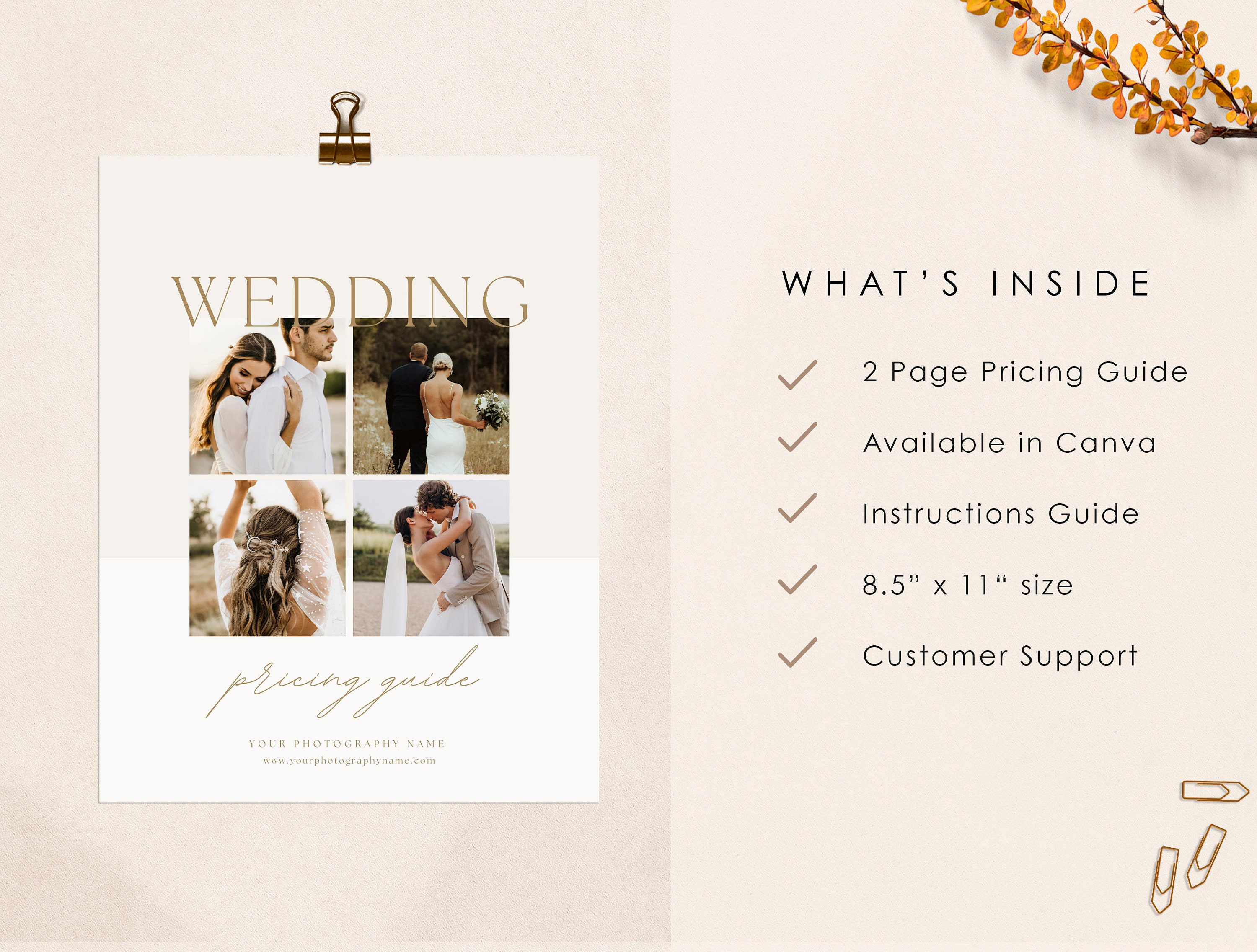 Wedding Photography Price List Template Wedding Pricing List - Etsy