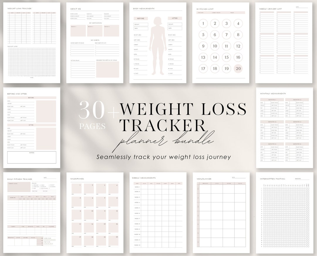 Weight Loss Planner: Fitness, Meal & Body Measurement Tracker ...