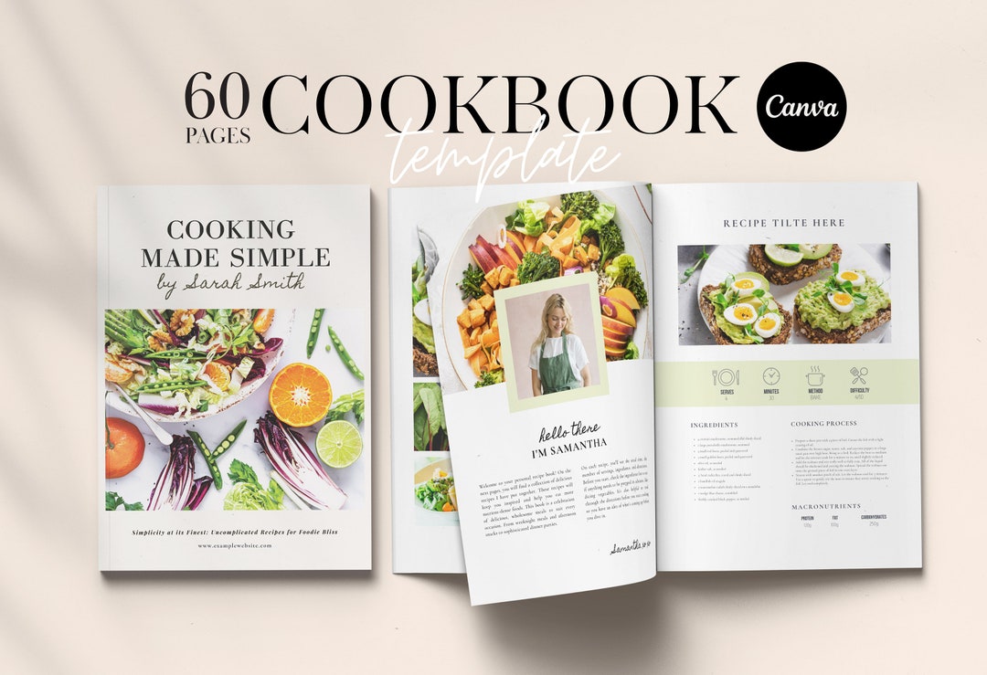 Editable Cookbook Template: Green Recipe Ebook (canva Template) - Etsy