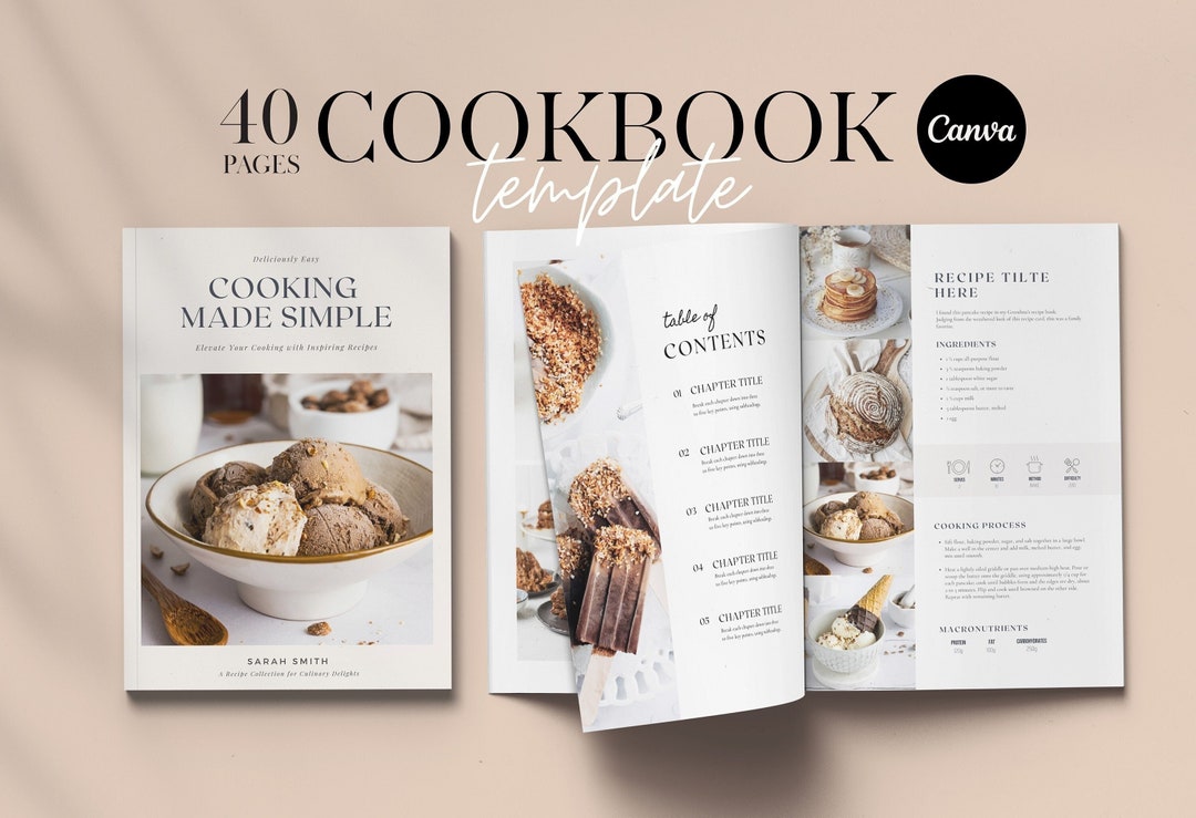 Cookbook Template | Editable Recipe Book Template | Printable Recipe ...