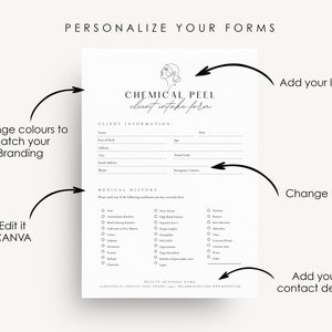 Chemical Peel Forms | Editable Chemical Peel Templates | Esthetician ...