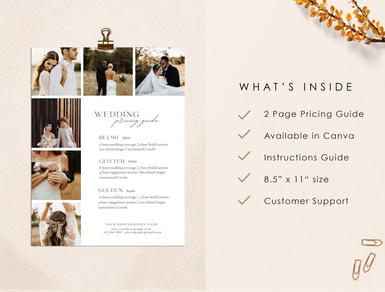 Wedding Photography Pricing Template Wedding Pricing Guide - Etsy