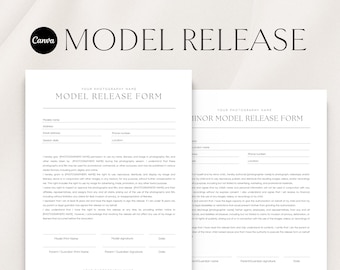 Model Release Form Template Editable Minor Model Release Form ...
