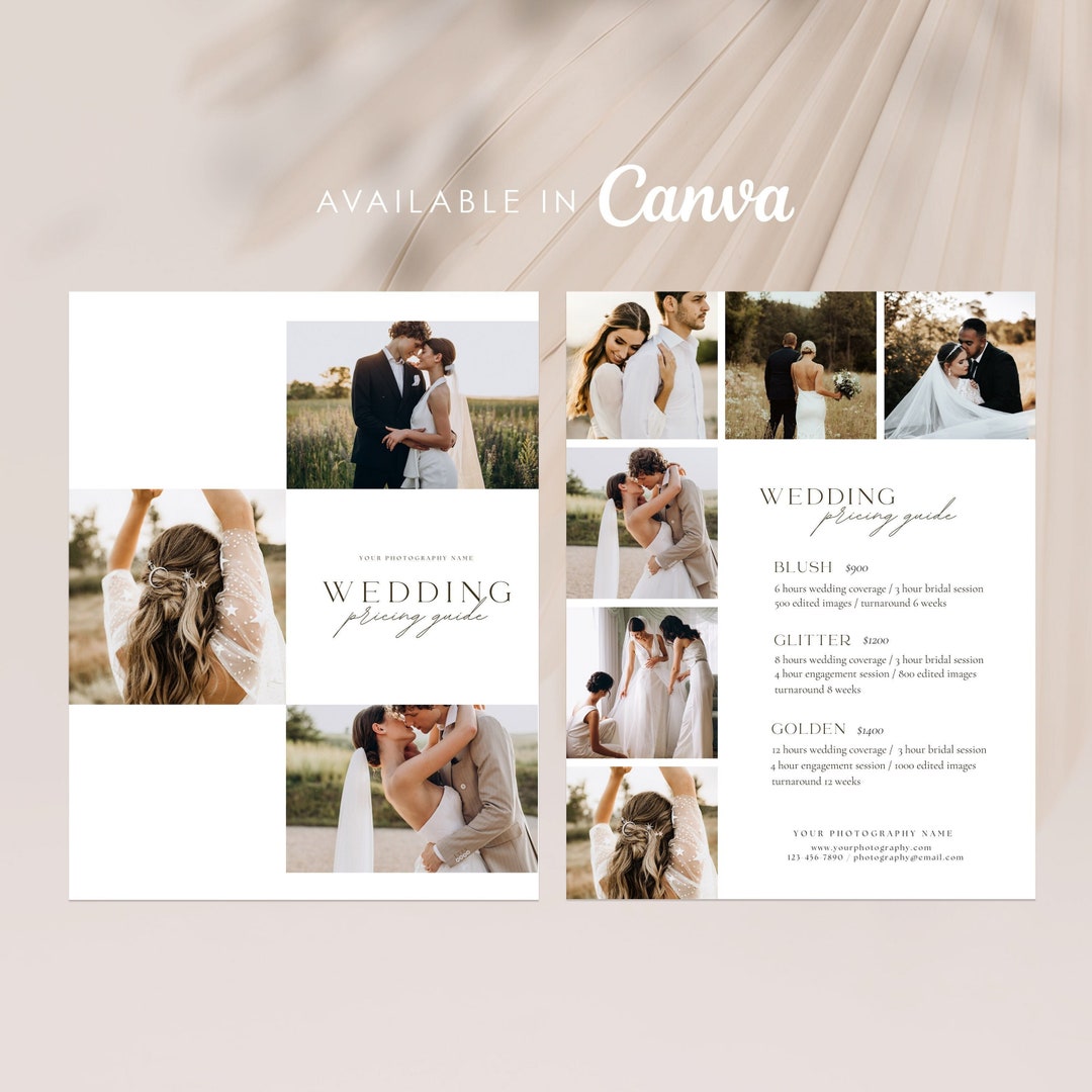 Wedding Photography Pricing Template | Wedding Pricing Guide List ...