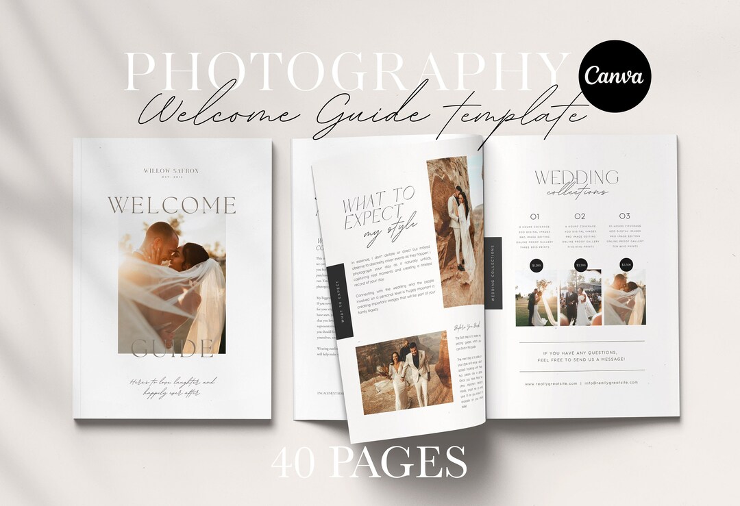 Wedding Photography Welcome Guide Template: 40 Page Prici by Guide ...