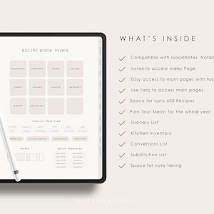 Digital Recipe Book Template: Goodnotes Meal Planner (PDF) - Etsy