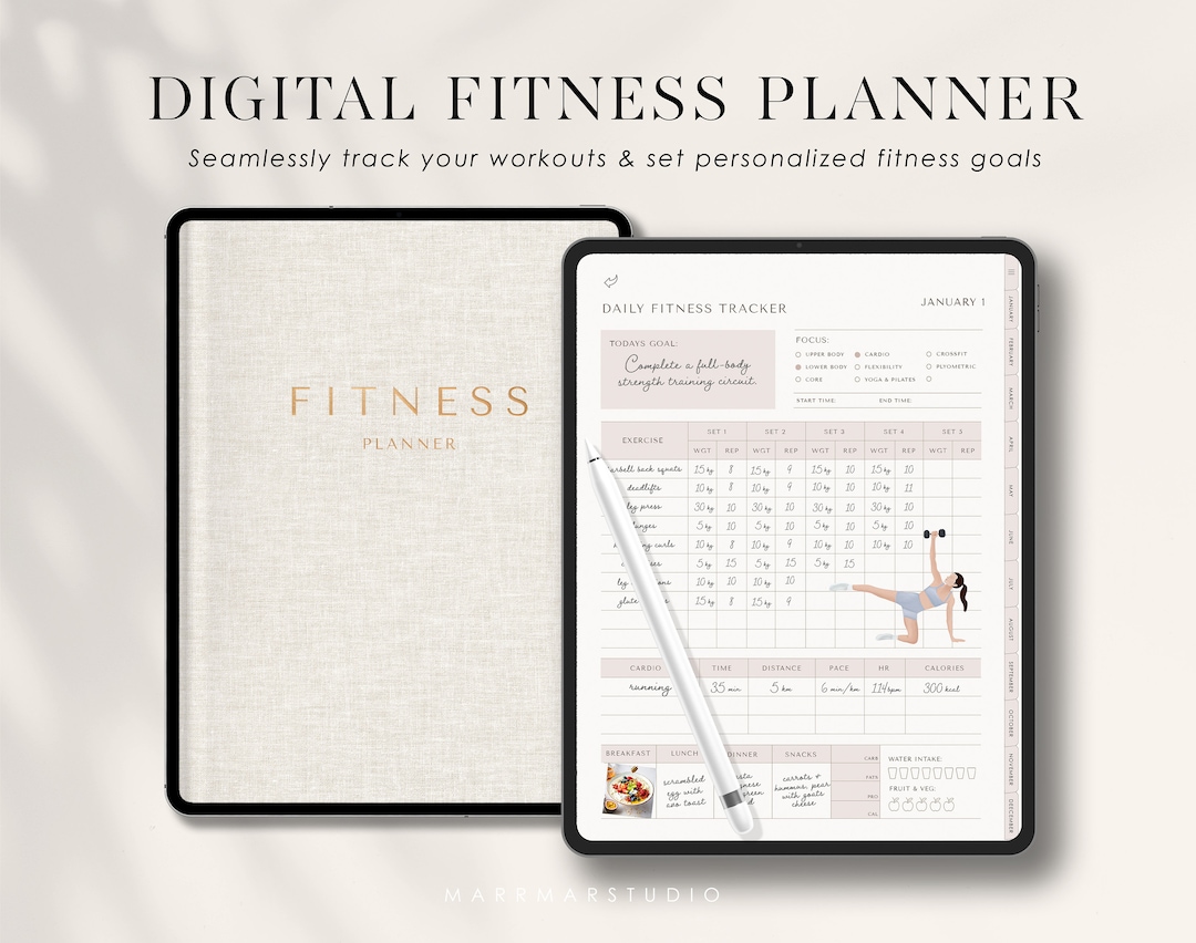 Digital Fitness Planner: Goodnotes iPad Workout, Meal & Wellness ...