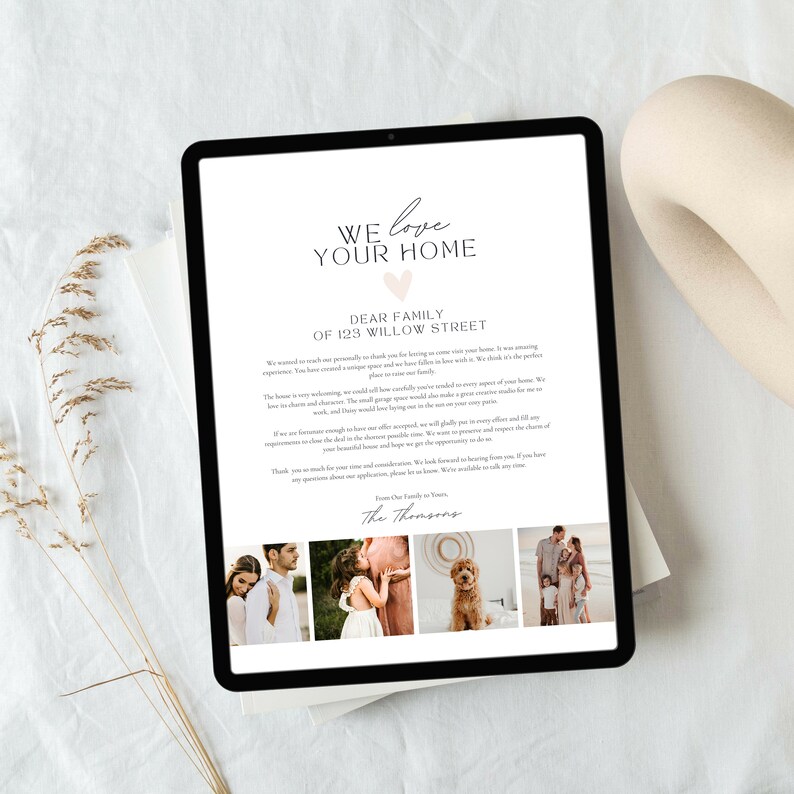 Home Offer Letter Template Canva Buyer Offer Letter Family - Etsy