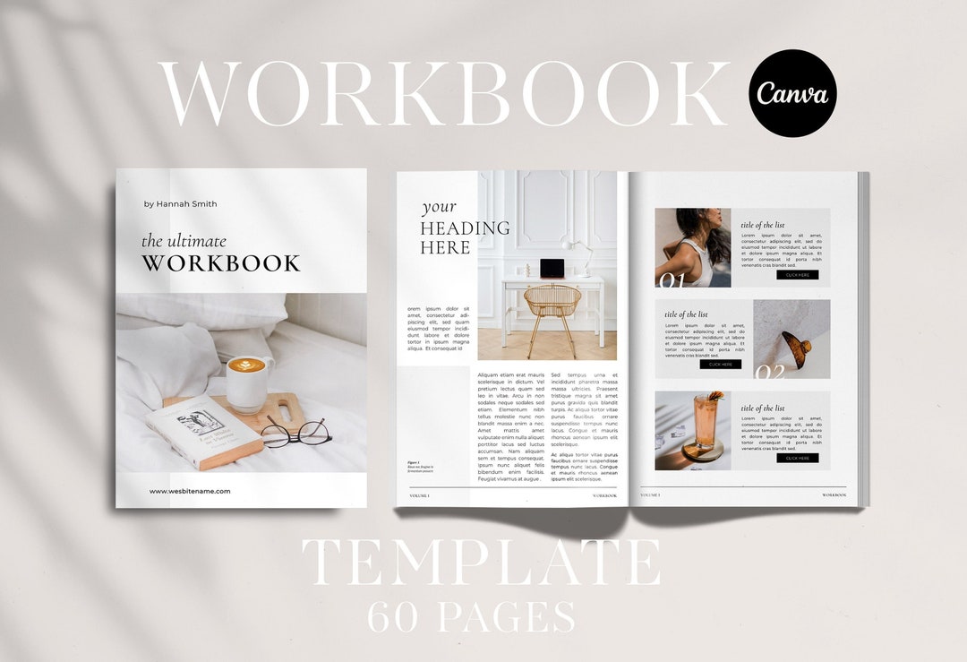Editable Workbook Template Printable Ebook Template Course Workbook ...