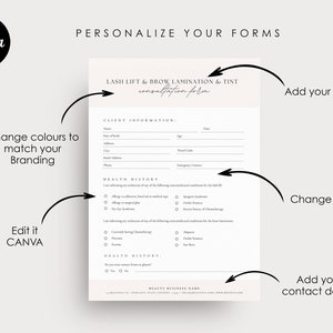 Lash Lift and Brow Lamination Templates | Lash Consent & Liability ...