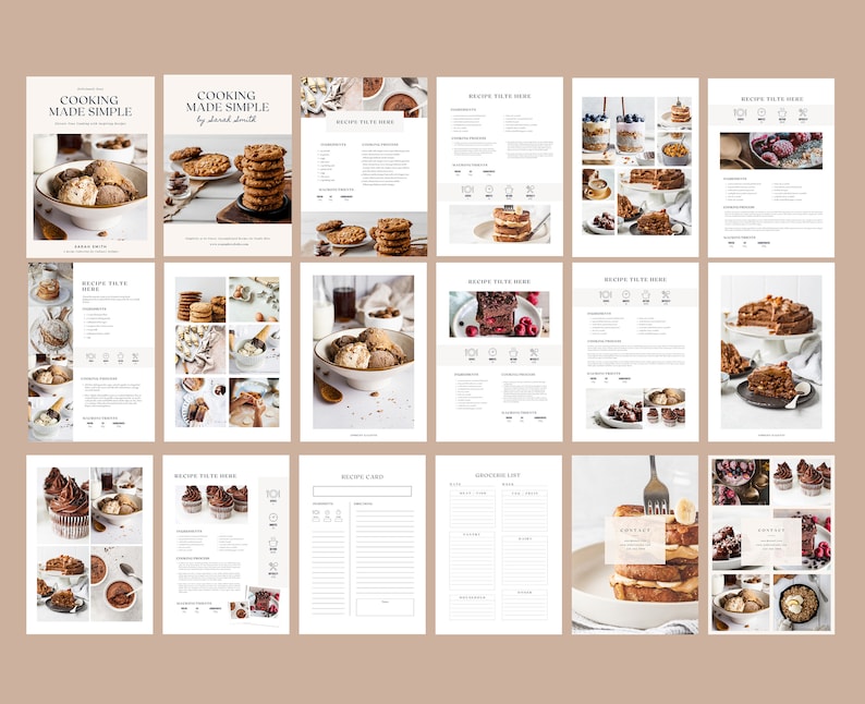 Cookbook Template Editable Recipe Book Template Printable - Etsy