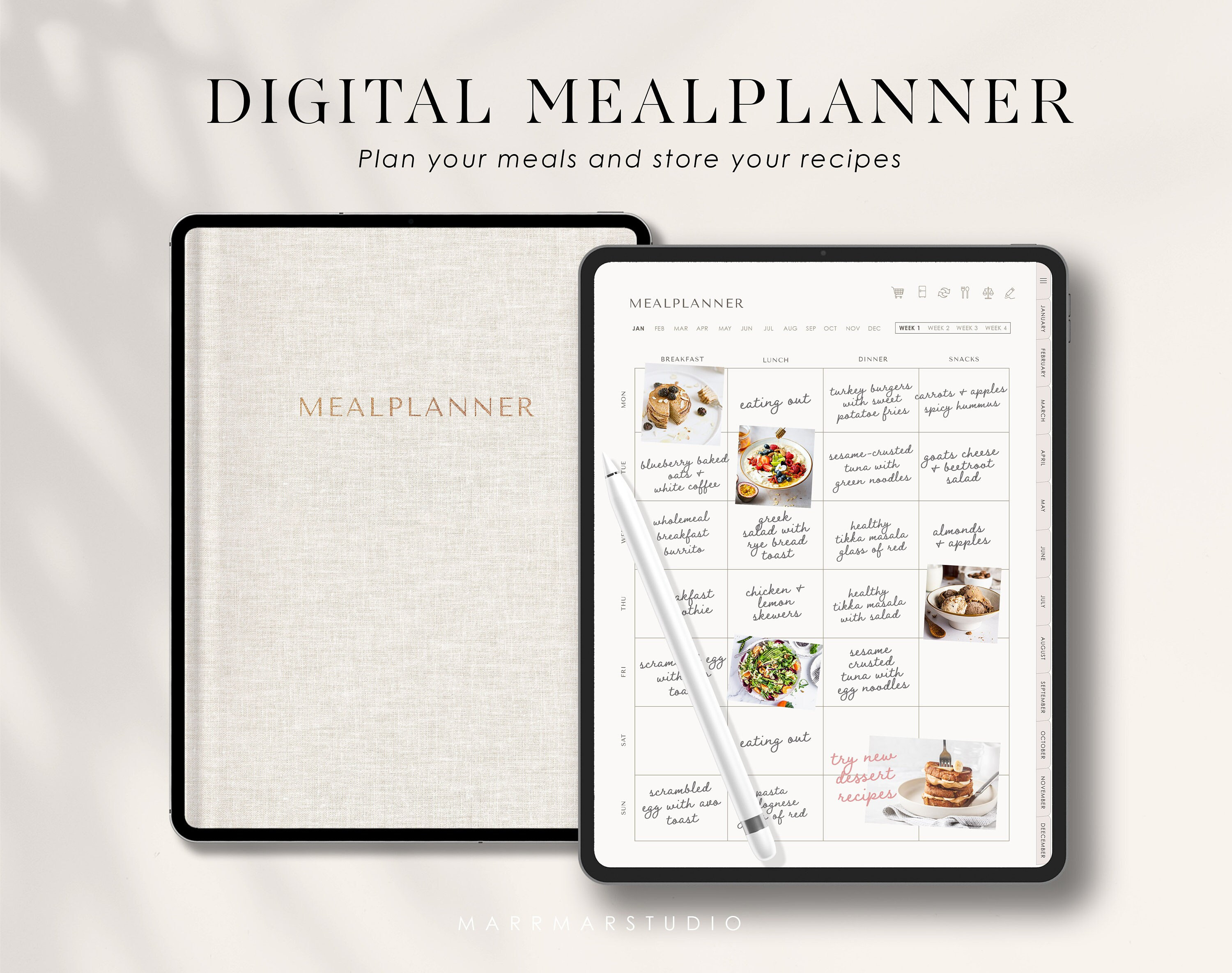 Weekly Meal Planner Digital Meal Planner Goodnotes iPad - Etsy Australia