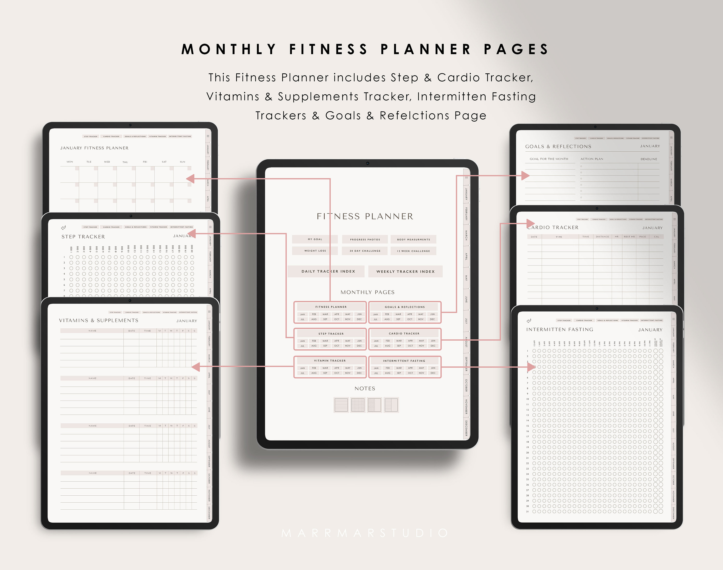 Digital Fitness Planner: Goodnotes iPad Workout, Meal & Wellness ...