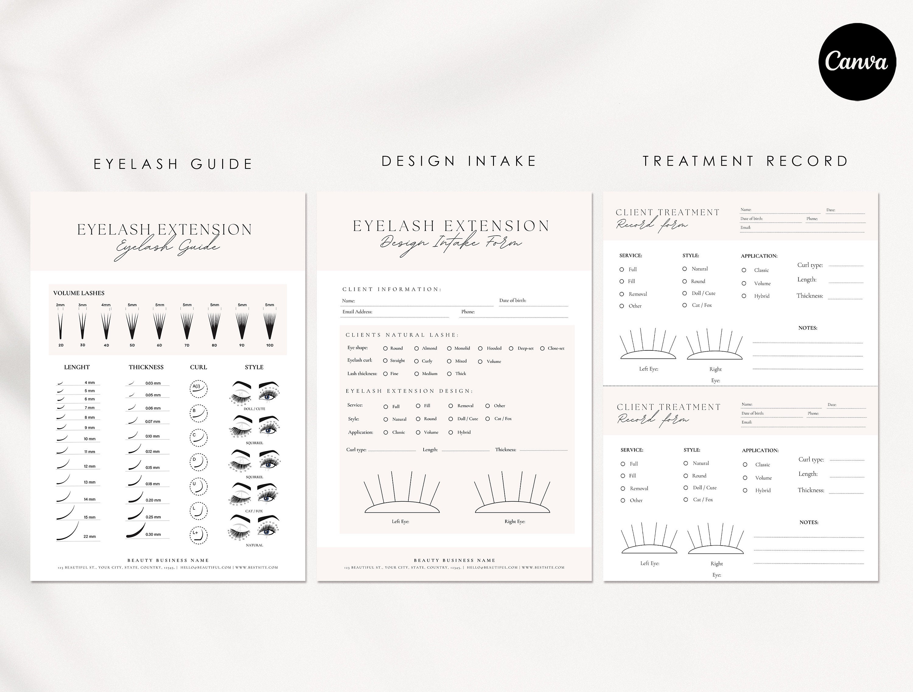 Eyelash Extension Forms: Lash Consent & Aftercare (canva Template) - Etsy