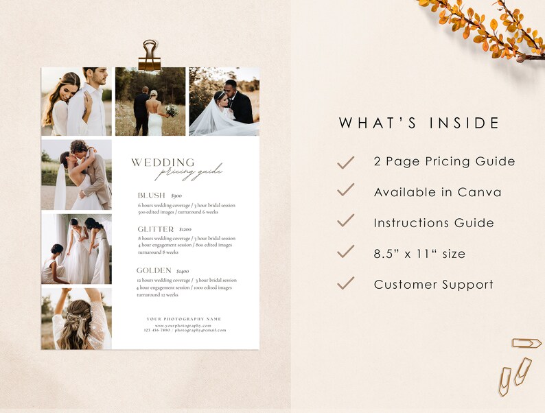 Wedding Photography Pricing Template Wedding Pricing Guide - Etsy