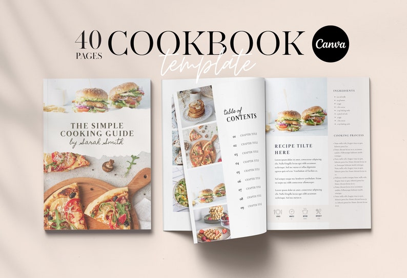 Cookbook Template Recipe Book Template Editable Recipe Etsy