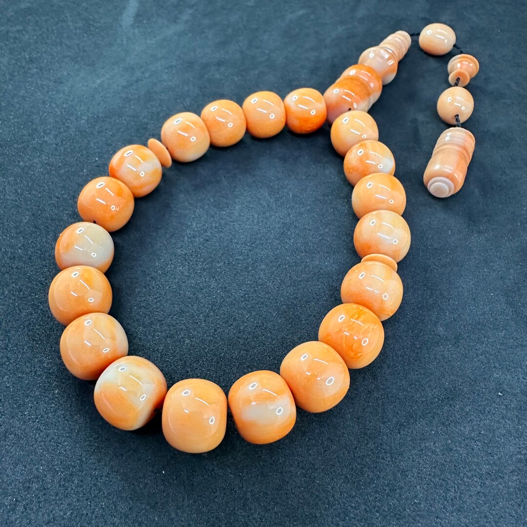 Large Size, Bakelite 19 Beads Mala & Mascot Tesbih, Tasbih, Misbaha ...