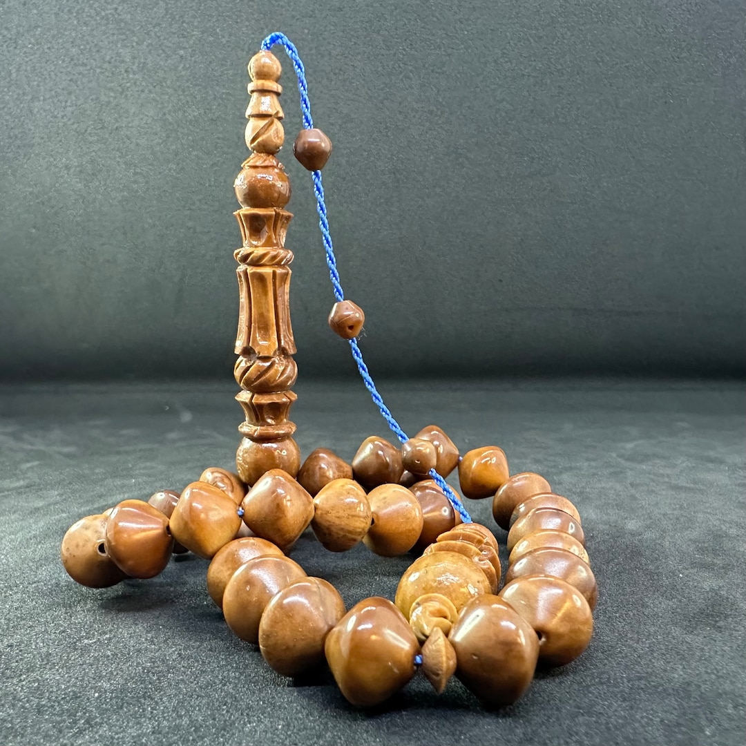 Hand Carved Motifs, Kuka coca Fruit Natural 33 Beads, Tesbih, Tasbih ...