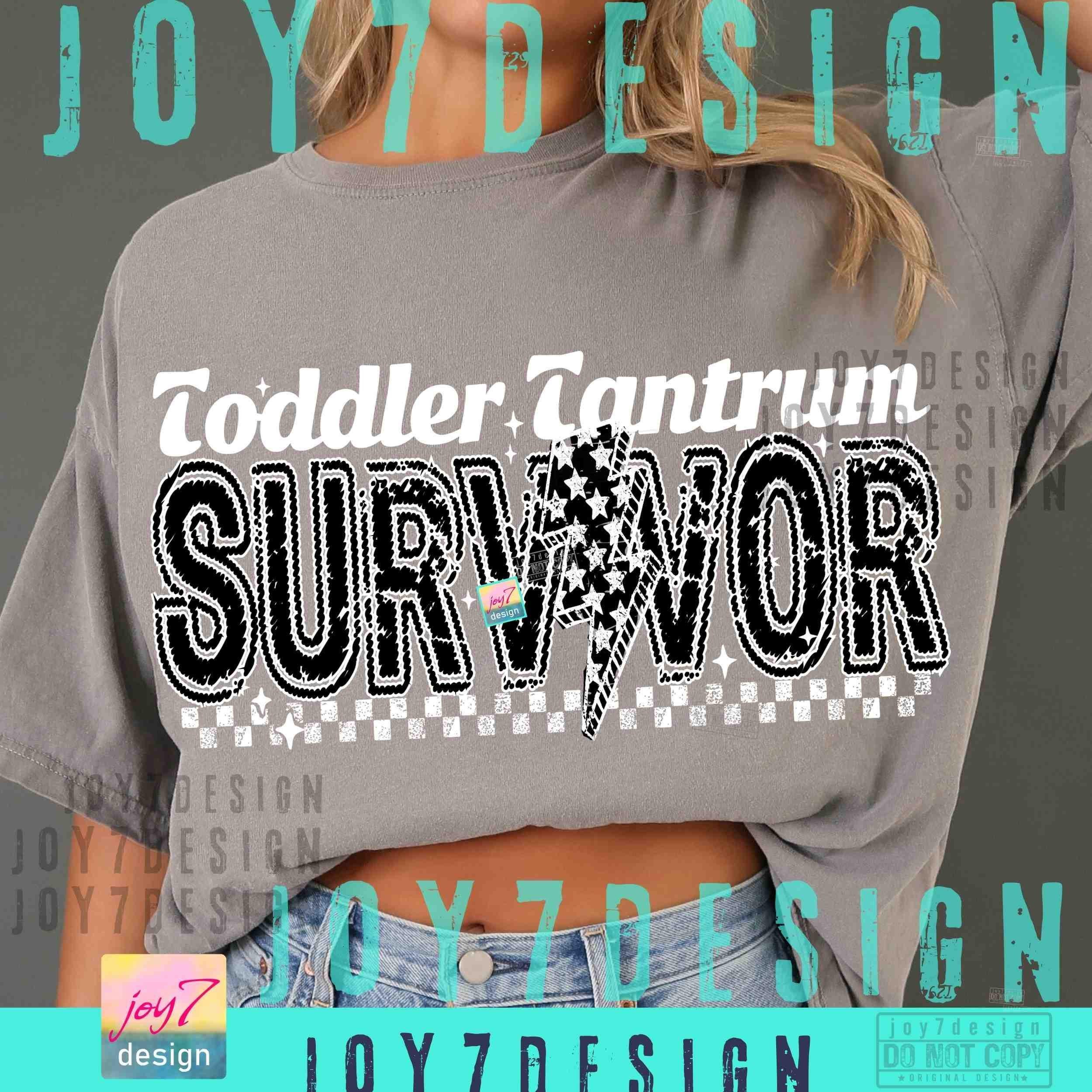 Toddler Tantrum Survivor Funny Mom PNG Retro Mom Humor Shirt Design ...