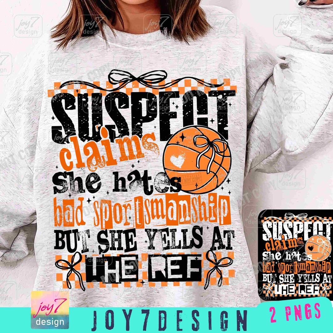 Suspect Claims Basketball PNG Funny Softball Game Day Basketball Retro ...