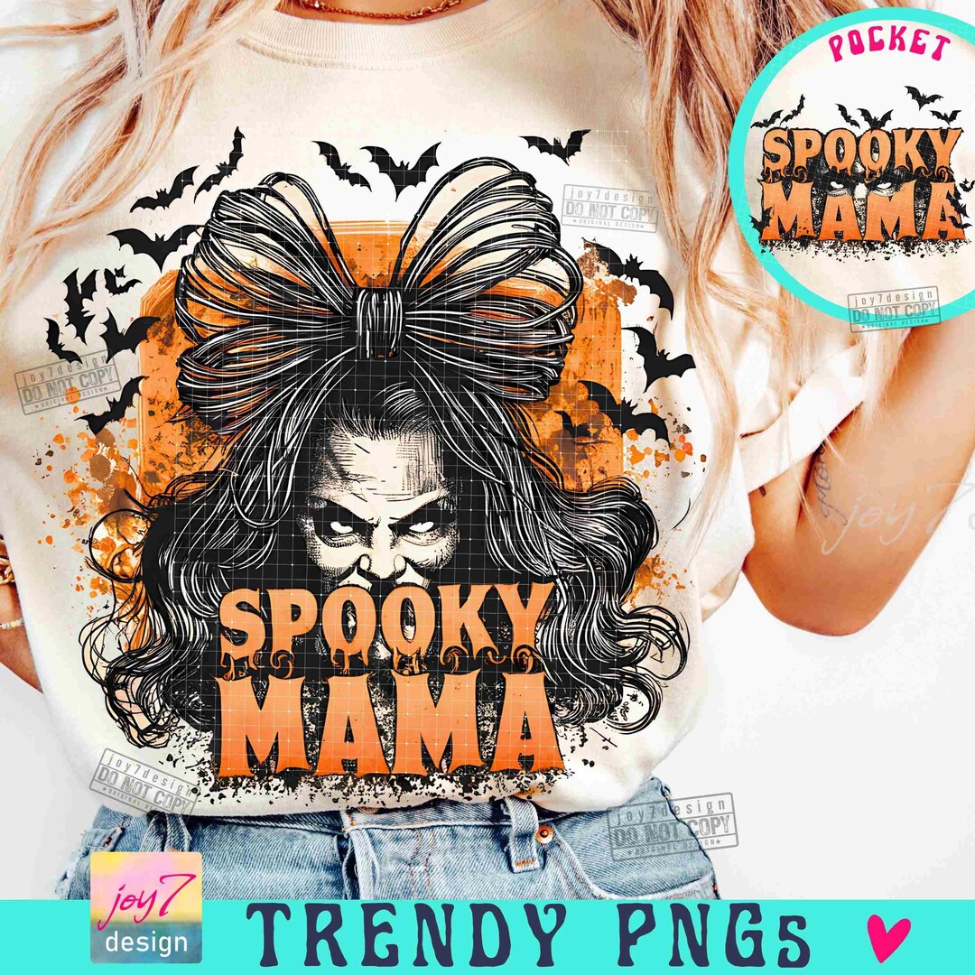 Spooky Mama Scary Halloween PNG Funny Halloween Coquette Mom Png ...
