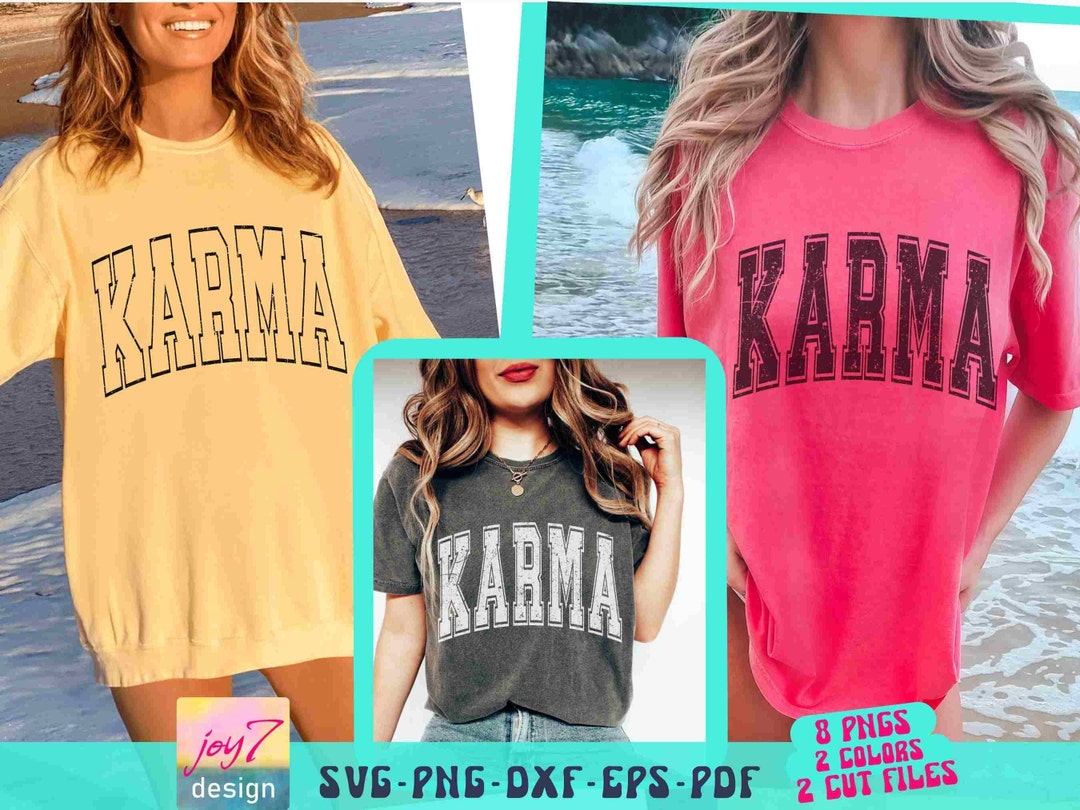 Karma SVG PNG Karma Varsity Letters Svg Karma Png Funny Svg for College ...