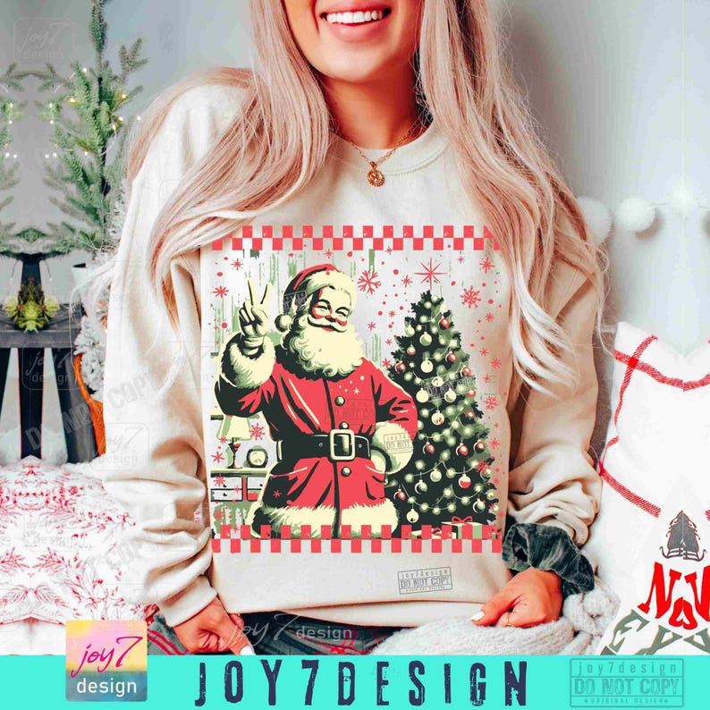 Retro Vintage Santa Claus PNG Retro Christmas Vintage Santa Peace ...