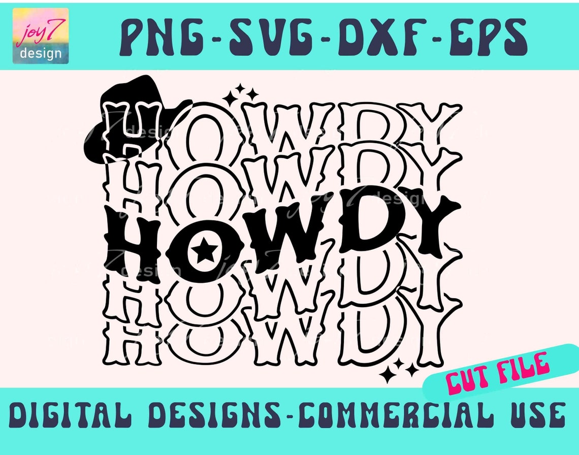 Howdy Svg Stacked Wavy Howdy Svg Cowboy Svg Western Font - Etsy Ireland