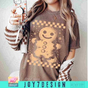 Retro Checkered Gingerbread Man PNG Holiday Season Png Gingerbread Png ...