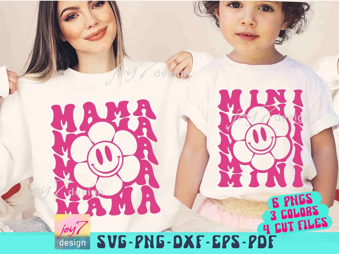 Mama and Mini Retro SVG PNG Mama Mini Png Mommy and Me Svg Groovy Mama ...