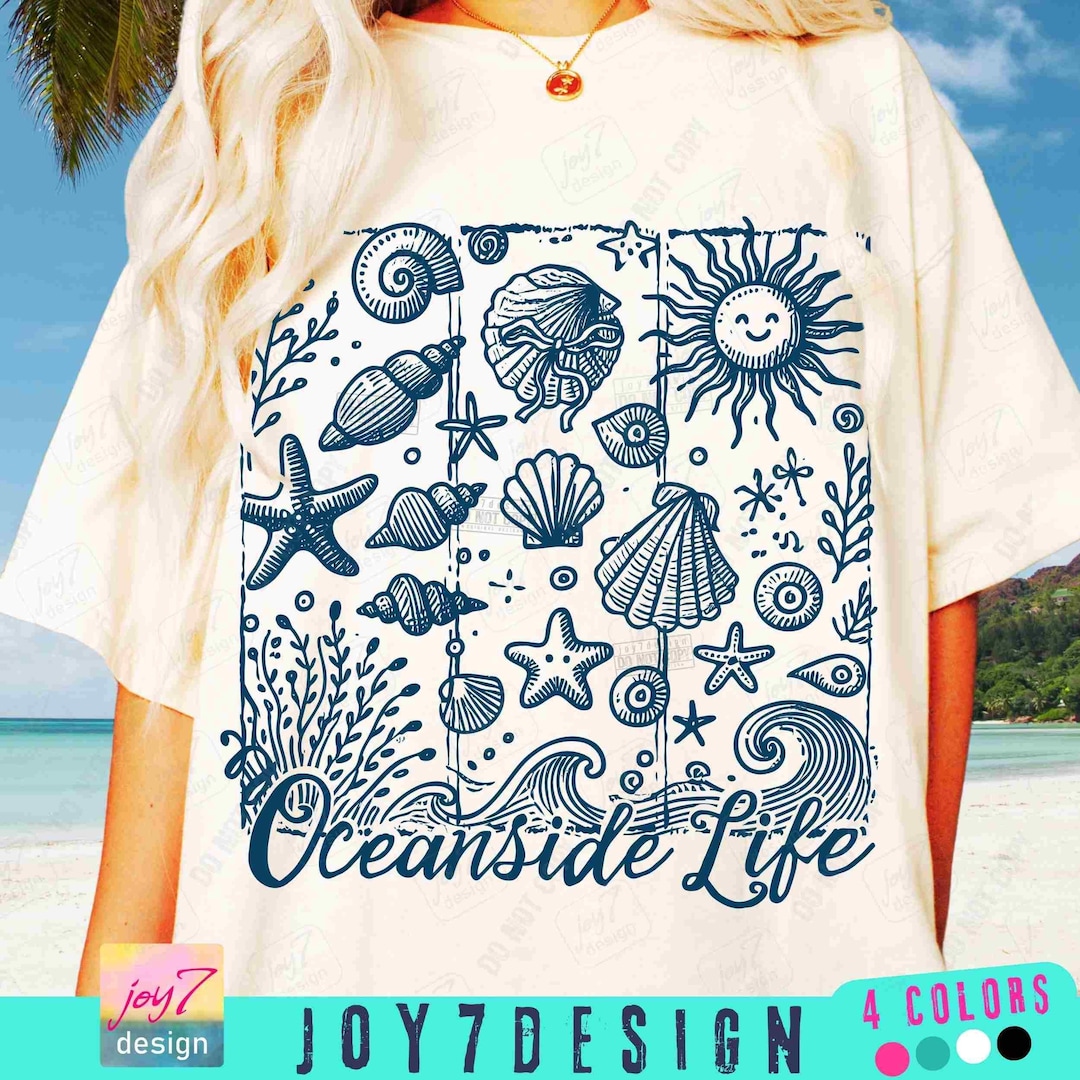 Oceanside Life Summer PNG Trendy Fisherman Aesthetic Ocean Shirt Png ...
