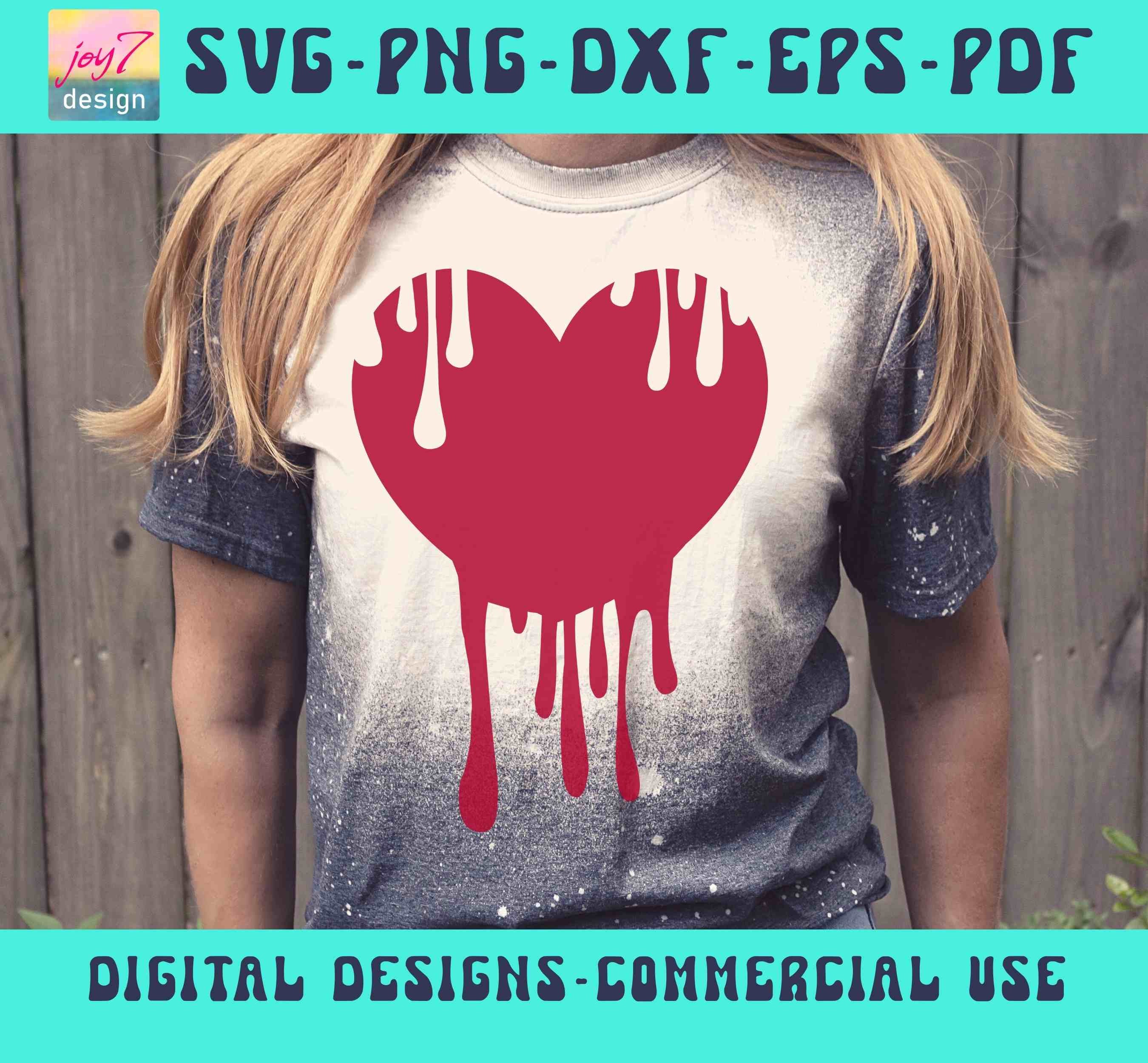 Drippy Heart SVG PNG Pdf POD Red Heart Png Heart Clipart - Etsy
