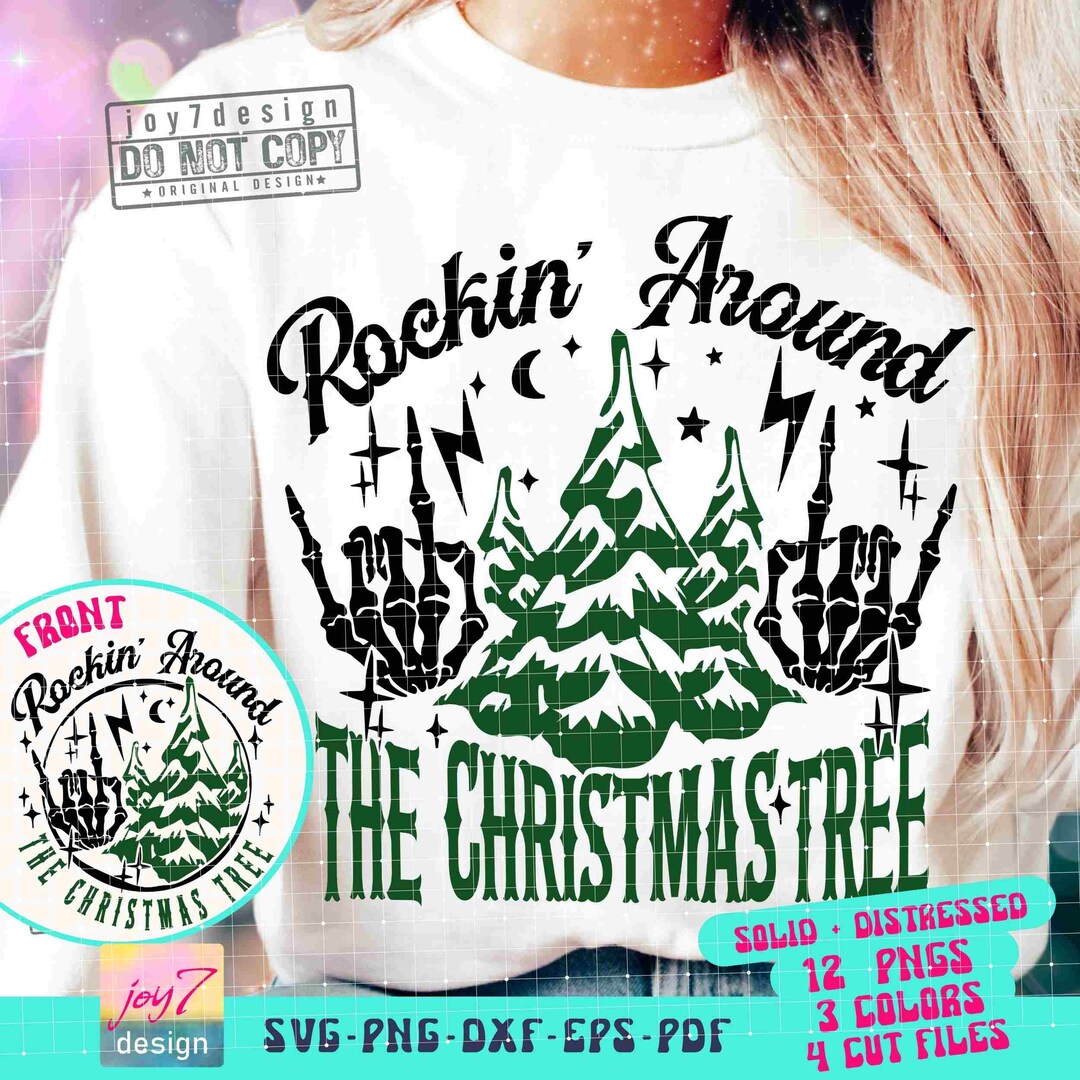 Rockin' Around the Christmas Tree PNG SVG Pine Trees Trendy Christmas ...
