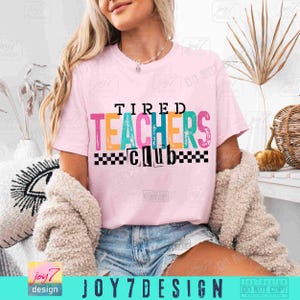 Tired Teachers Club PNG Retro Teacher Png First Day of School Funny ...