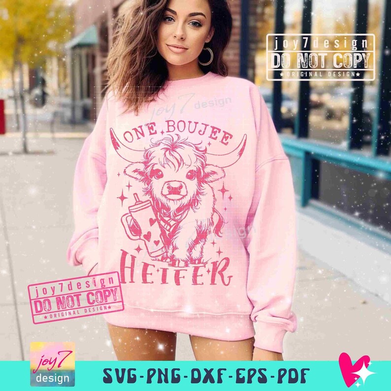 Funny Cute Heifer SVG PNG Highland Cow Png Funny Valentine Heifer ...
