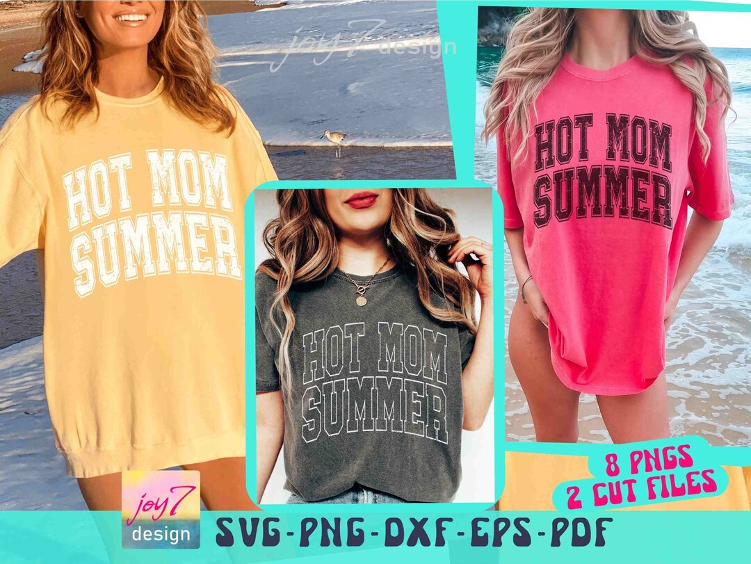 Hot Mom Summer SVG PNG Mom Summer Shirt Svg Retro Mom Svg Varsity Mama ...