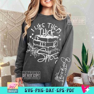 Spicy Book SVG PNG Booktrovert Svg Sleeve Book Quotes Svg Floral Book ...