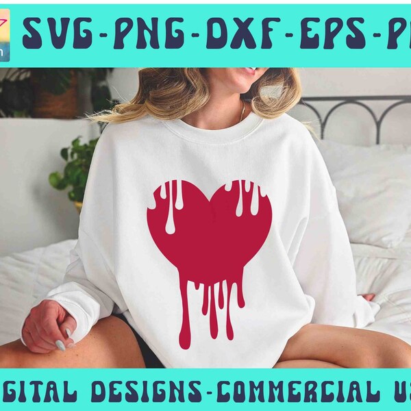 Drippy Heart Png - Etsy